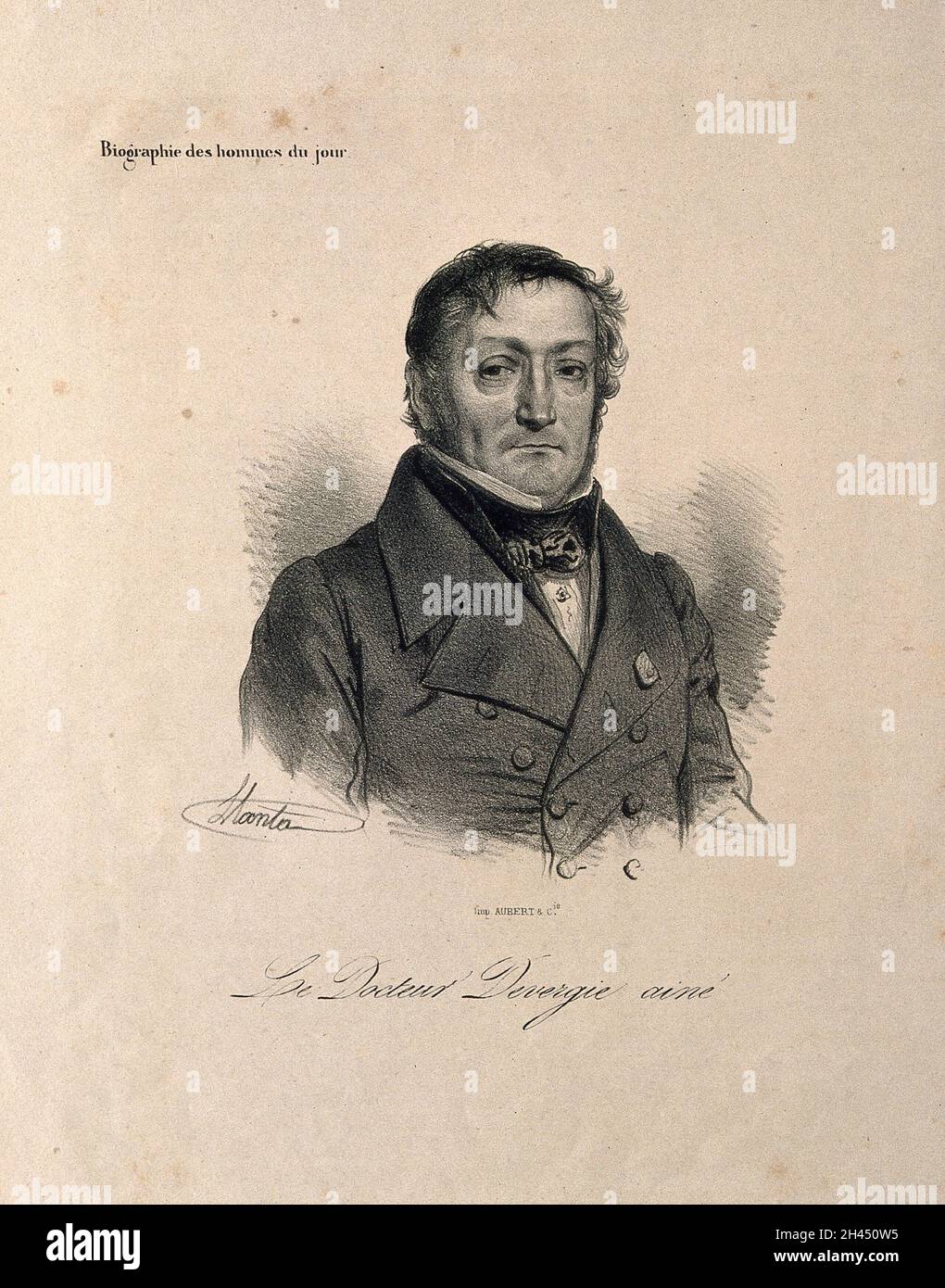 Marie-Nicolas Devergie. Lithograph by J. Llanta Stock Photo - Alamy