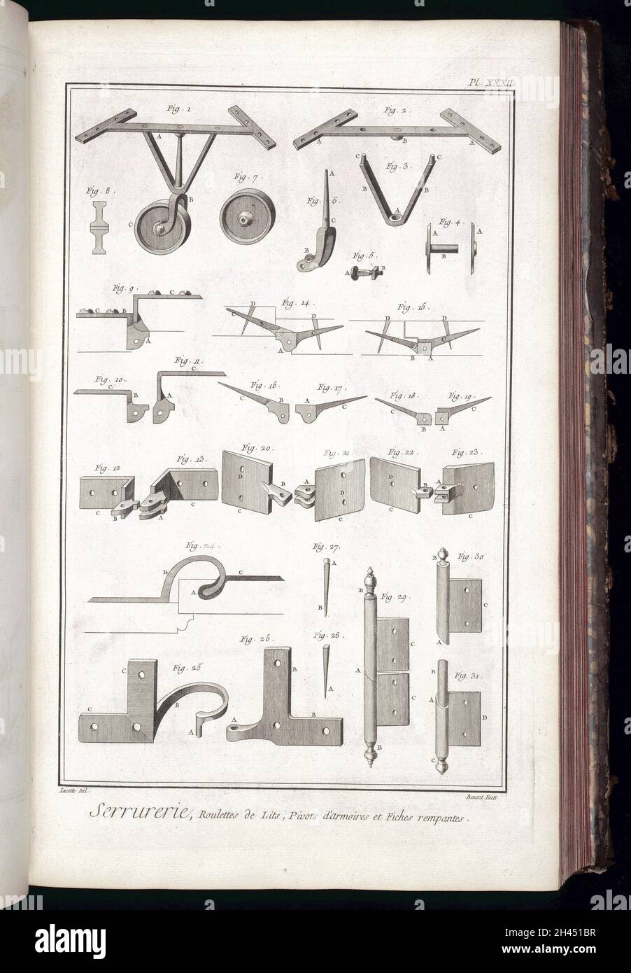 A selection of iron work - casters and pivots Stock Photo - Alamy
