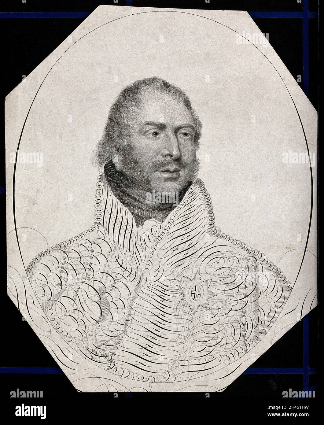 Bust of a man. Stipple engraving Stock Photo - Alamy