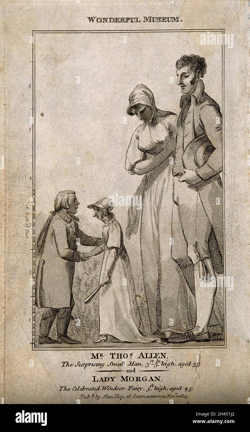 Thomas Allen and Lady Morgan, dwarfs. Engraving, 1803 Stock Photo - Alamy