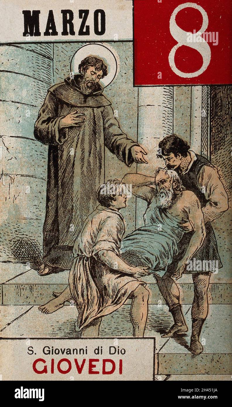 Saint John of God. Colour photogravure, 1898 Stock Photo - Alamy