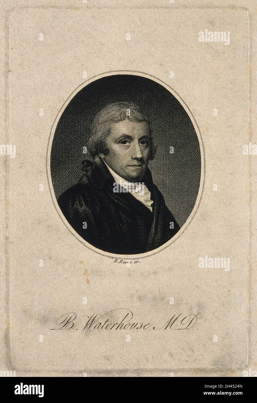 Benjamin Waterhouse. Line engraving by R. Reeve, 1801 Stock Photo - Alamy