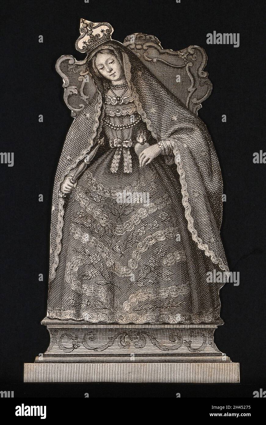 Saint Mary (the Blessed Virgin). Etching Stock Photo - Alamy