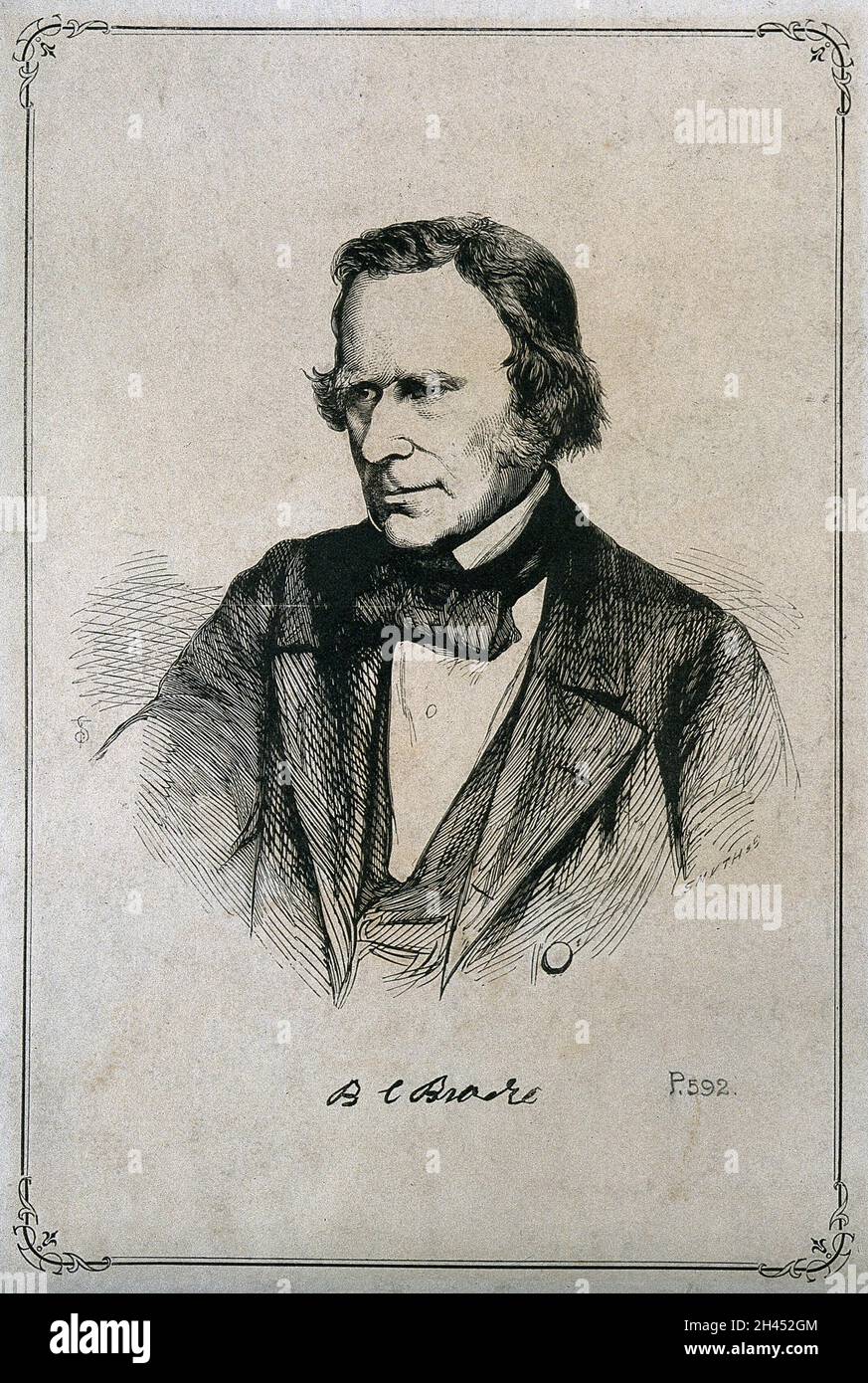 Sir Benjamin Collins Brodie. Wood engraving after Smyth Stock Photo - Alamy