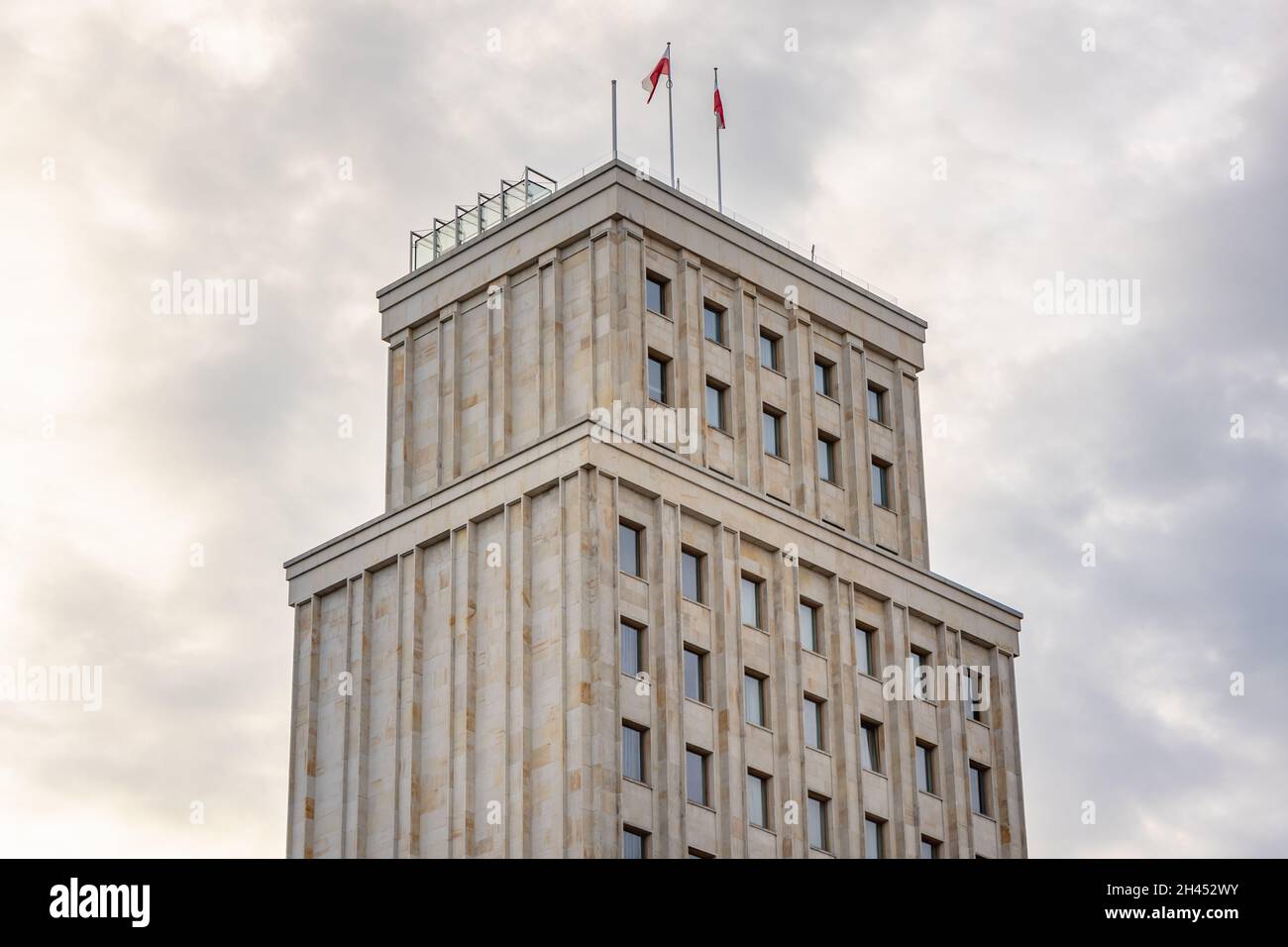 Historic Prudential building view from Warsaw Uprising Square in Warsaw ...