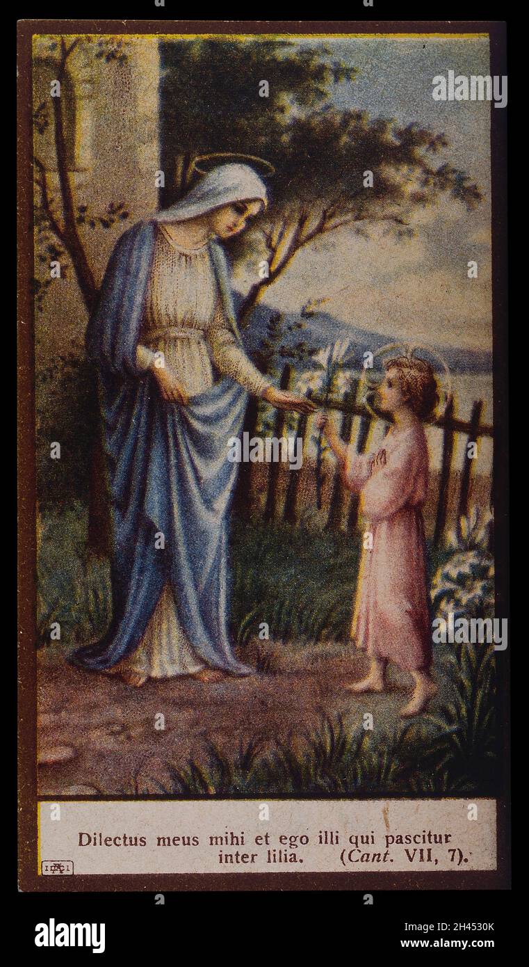 Saint Mary (the Blessed Virgin) with the Christ Child. Colour ...