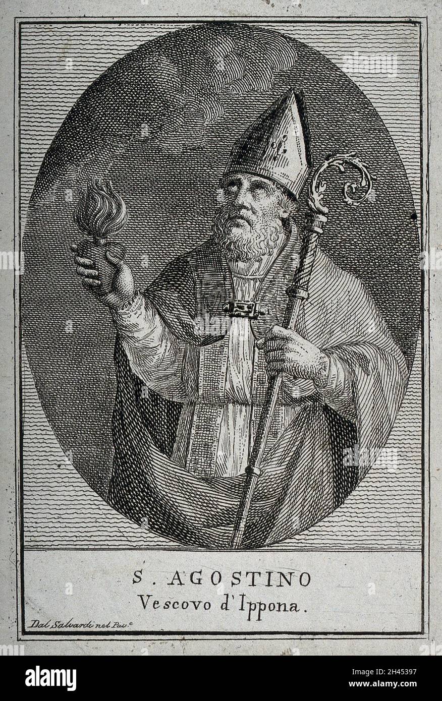 Saint Augustine of Hippo. Engraving Stock Photo - Alamy