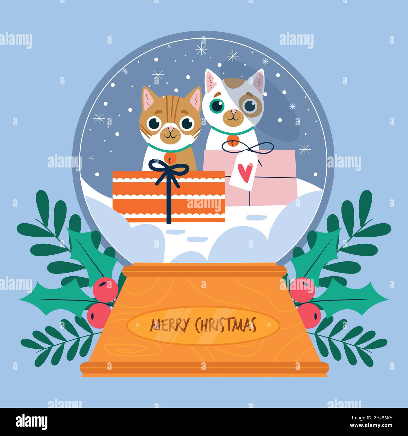 flat christmas snowball globe vector design illustration Stock Vector ...