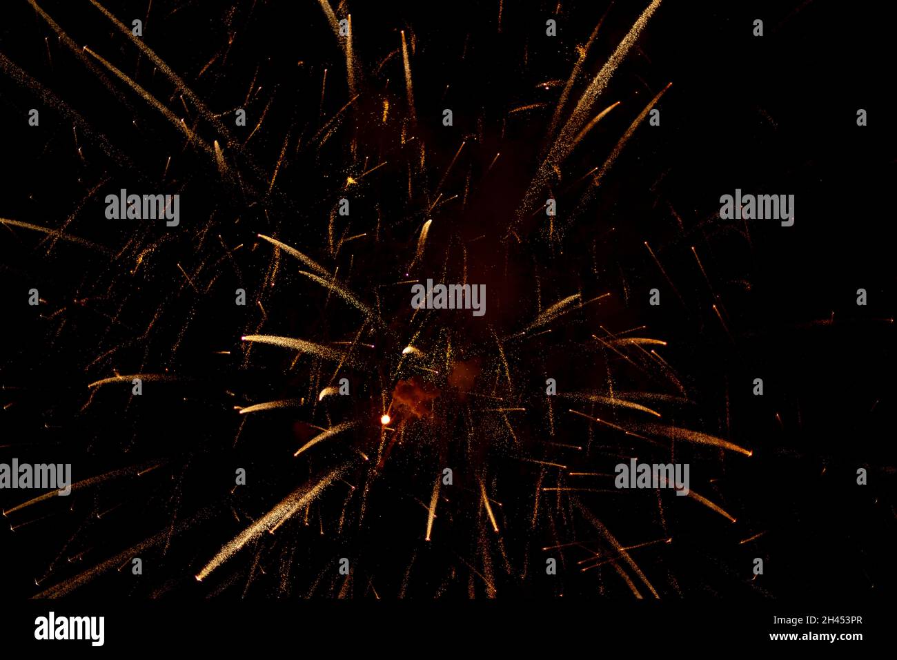 Salute in the sky. Explosion of fireworks in the night sky ...