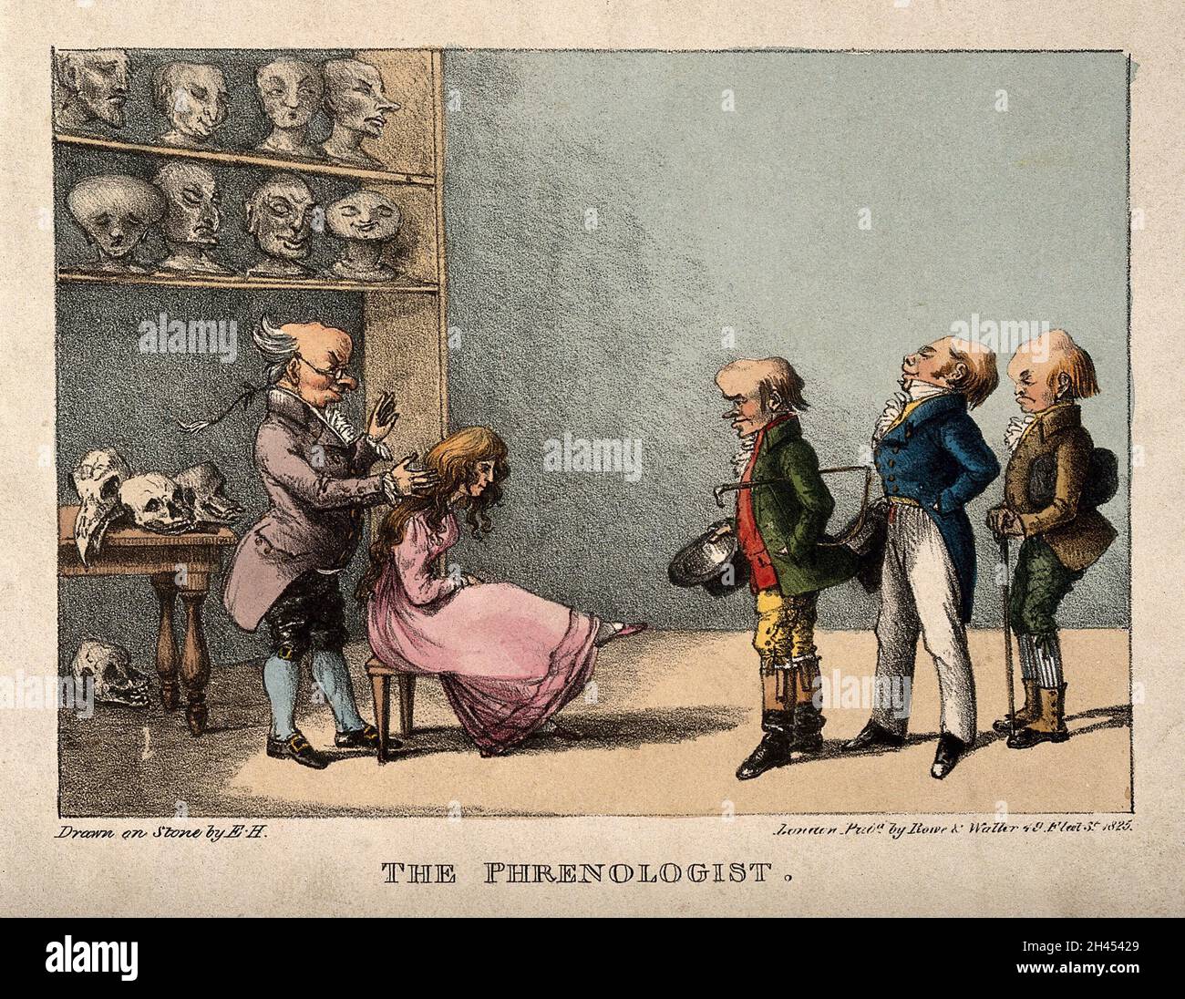 Franz Joseph Gall examining the head of a pretty girl, while three ...