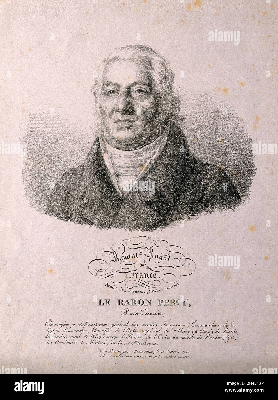 Pierre-François, Baron de Percy. Lithograph by J. Boilly, 1821 Stock ...
