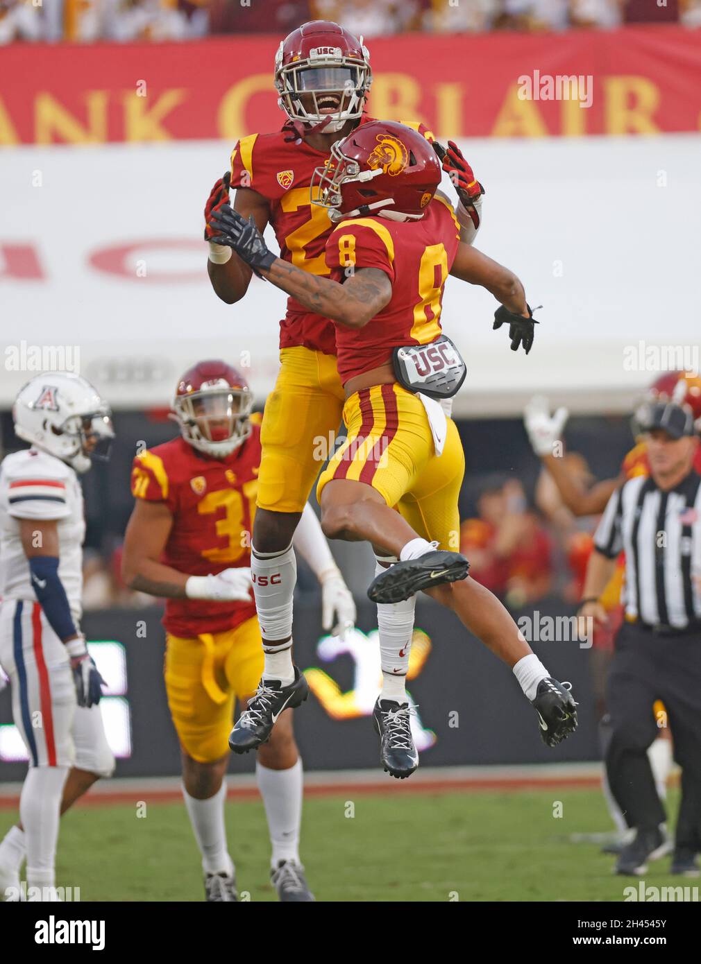 October 30, 2021 USC Trojans safety Calen Bullock #27 celebrates a ...