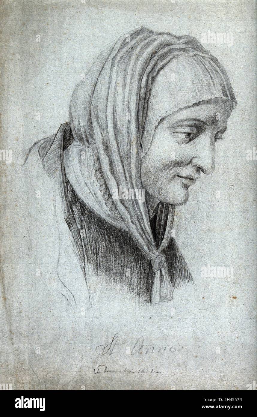 Saint Anne. Pencil drawing, 1831 Stock Photo - Alamy