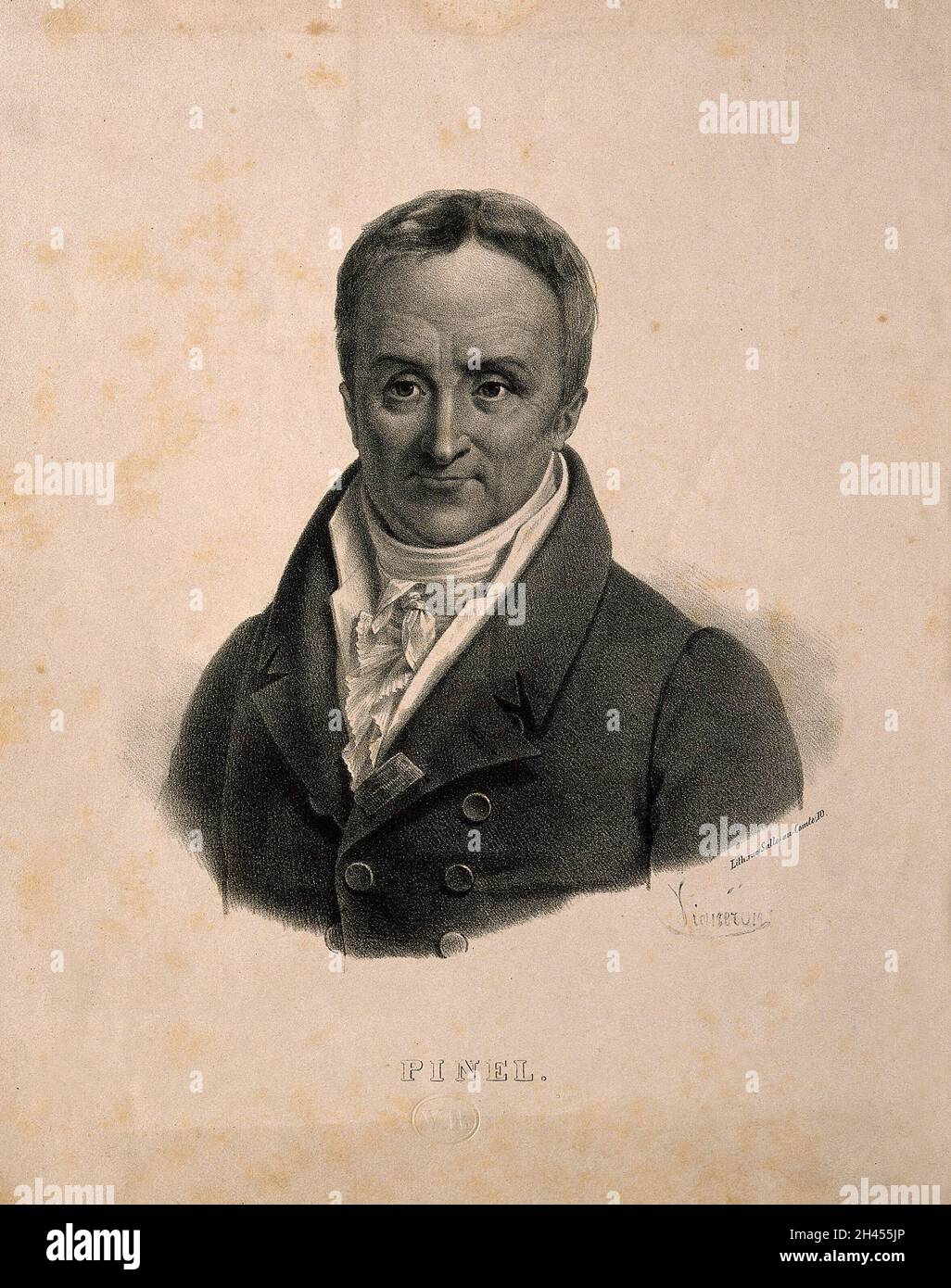 Philippe Pinel. Lithograph by P. R. Vignéron Stock Photo - Alamy