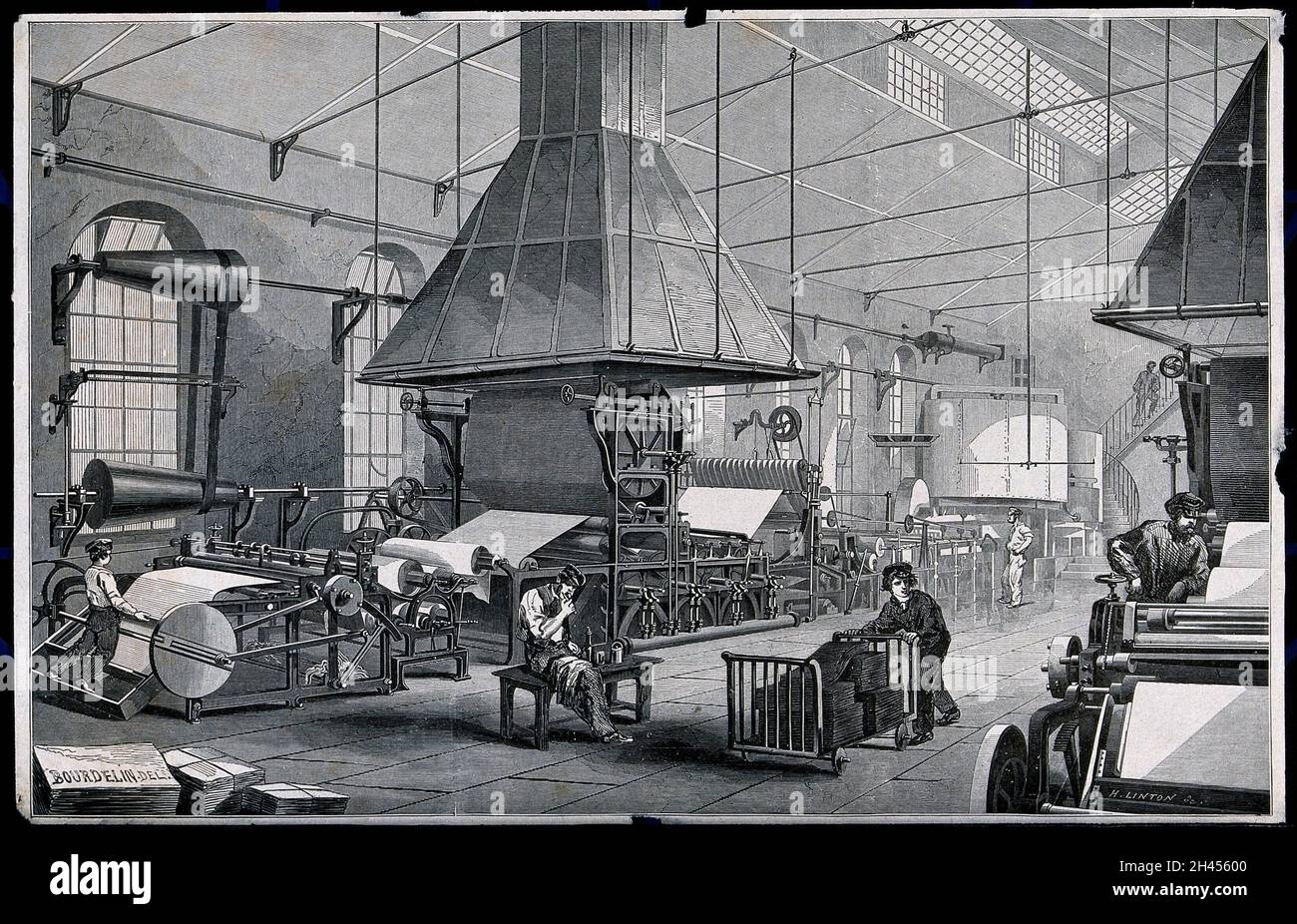 Papeterie Darblay, Essonne, Ile de France: mechanized, shaft-driven ...