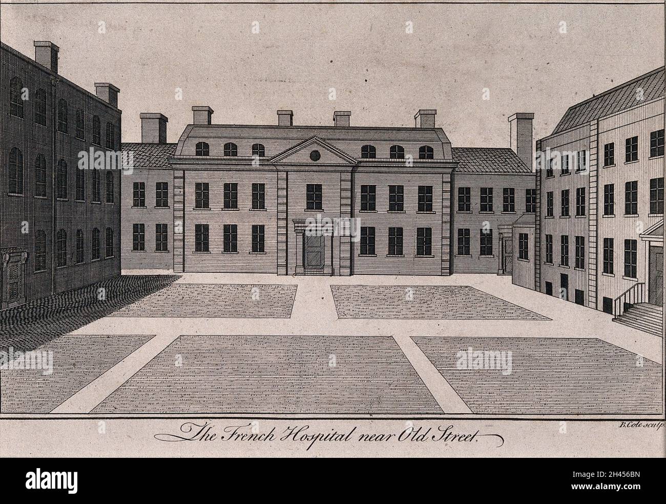 The French Hospital, Old Street, London: view of the front court ...