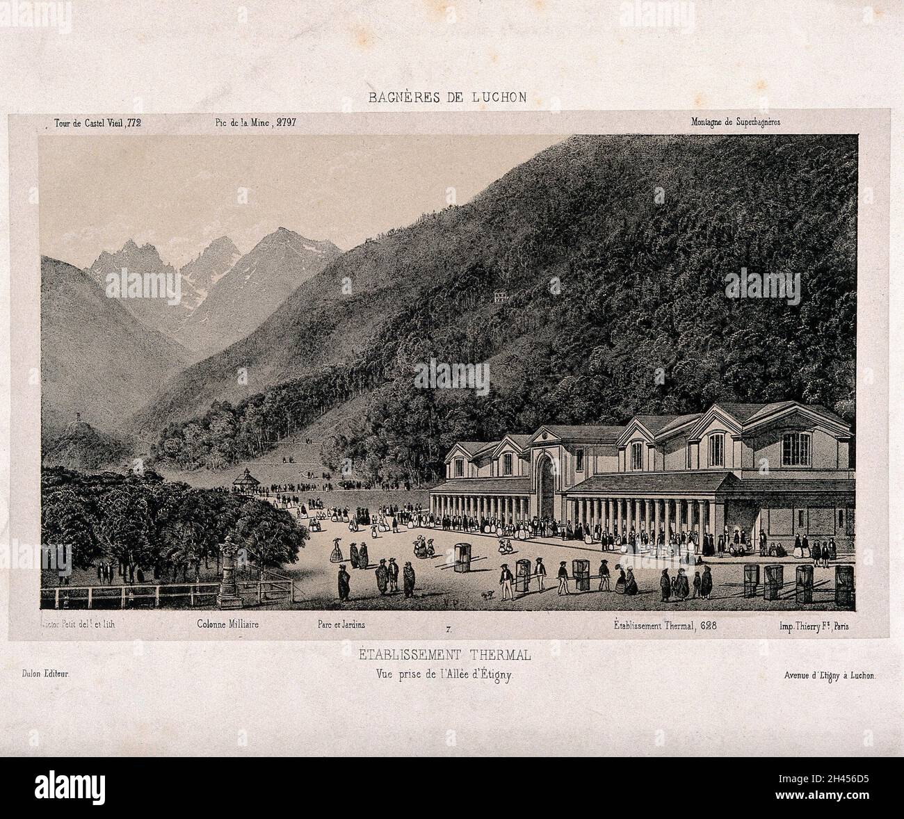 The thermal baths and mountains of Bagnères de Luchon, including a key ...