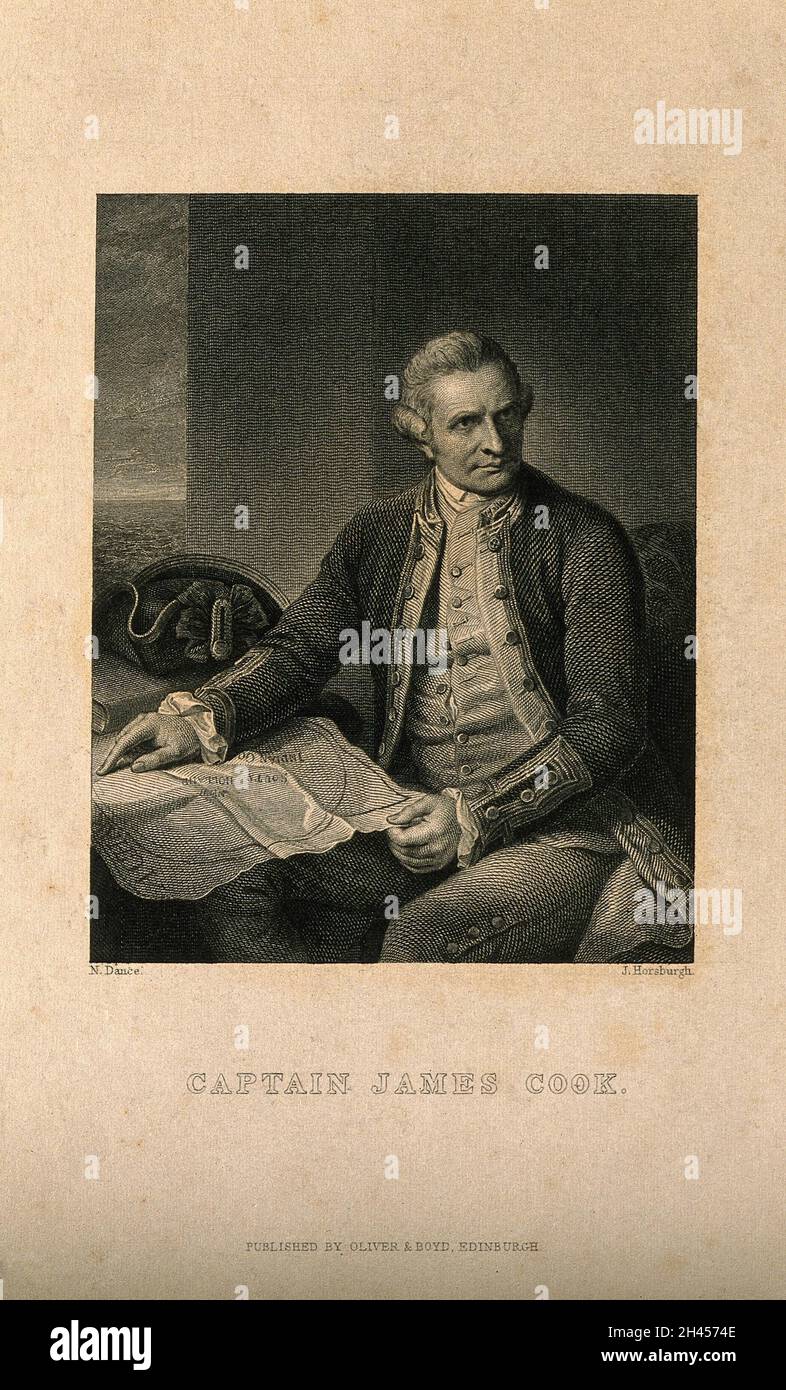 James Cook. Line engraving by J. Horsburgh after Sir N. Dance-Holland ...