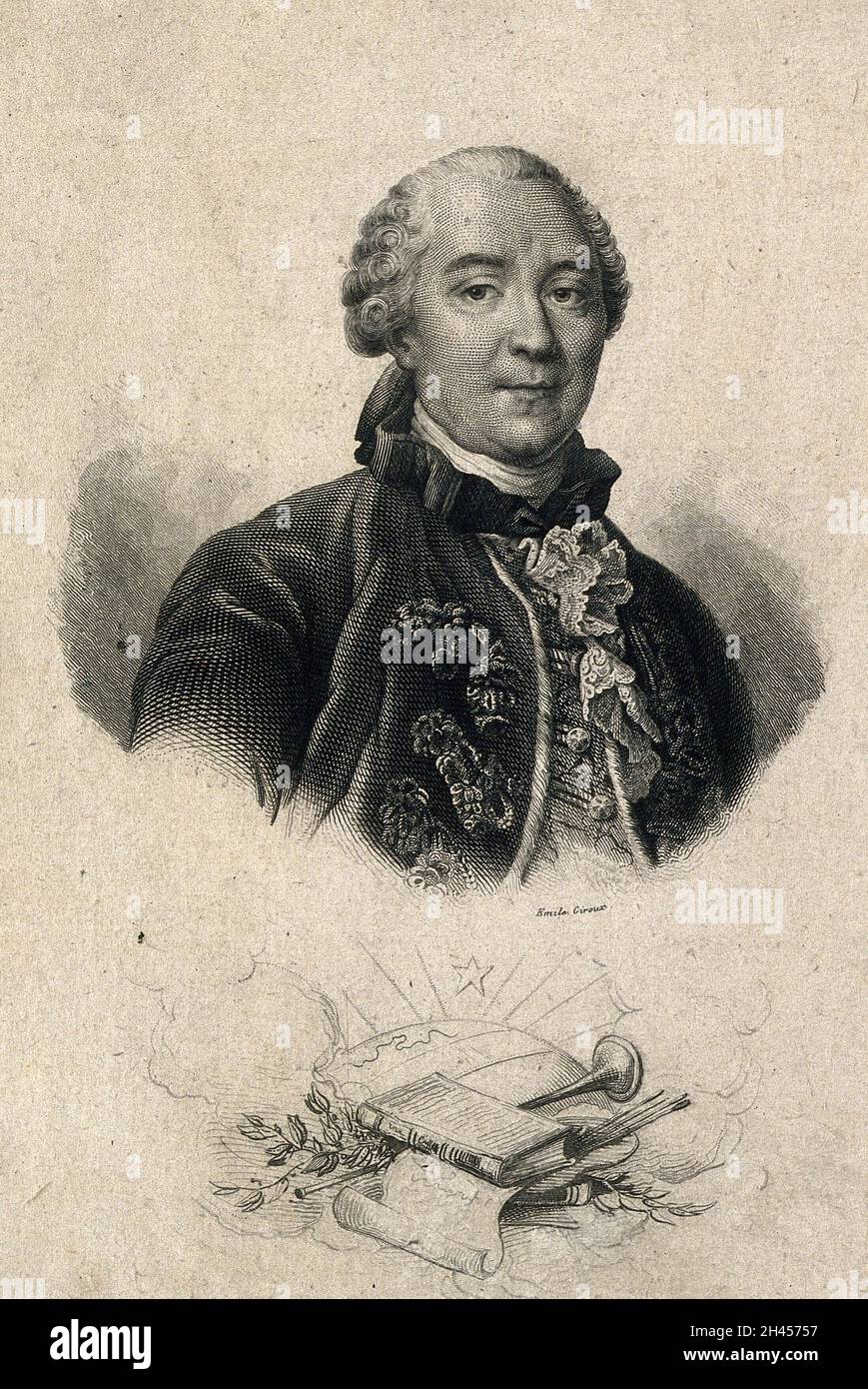 Georges Louis Leclerc, Comte de Buffon. Line engraving by E. Giroux ...