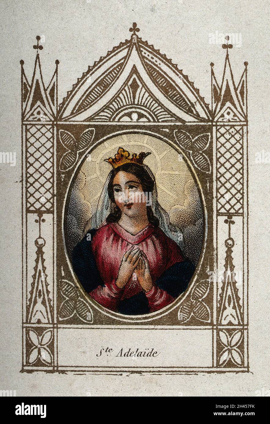 Saint Adelaide. Coloured lithograph Stock Photo - Alamy