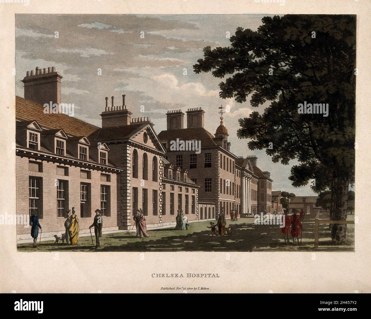The Royal Hospital, Chelsea: view of the north elevation with many ...