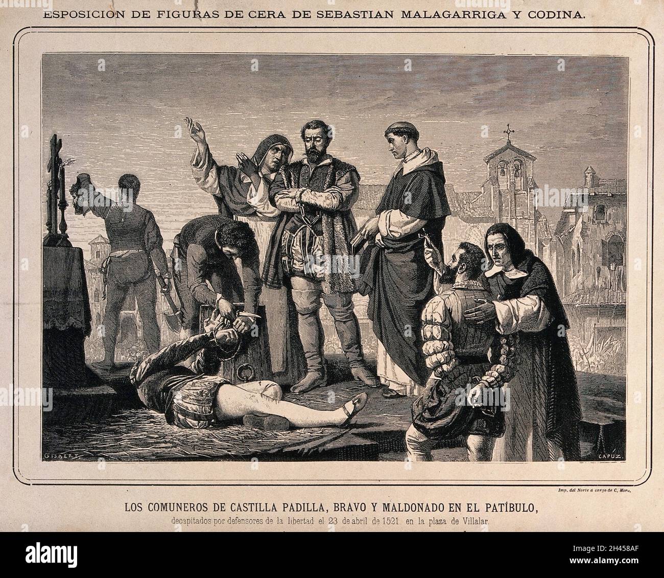 The beheading of Juan de Padilla and his associates in the market place ...