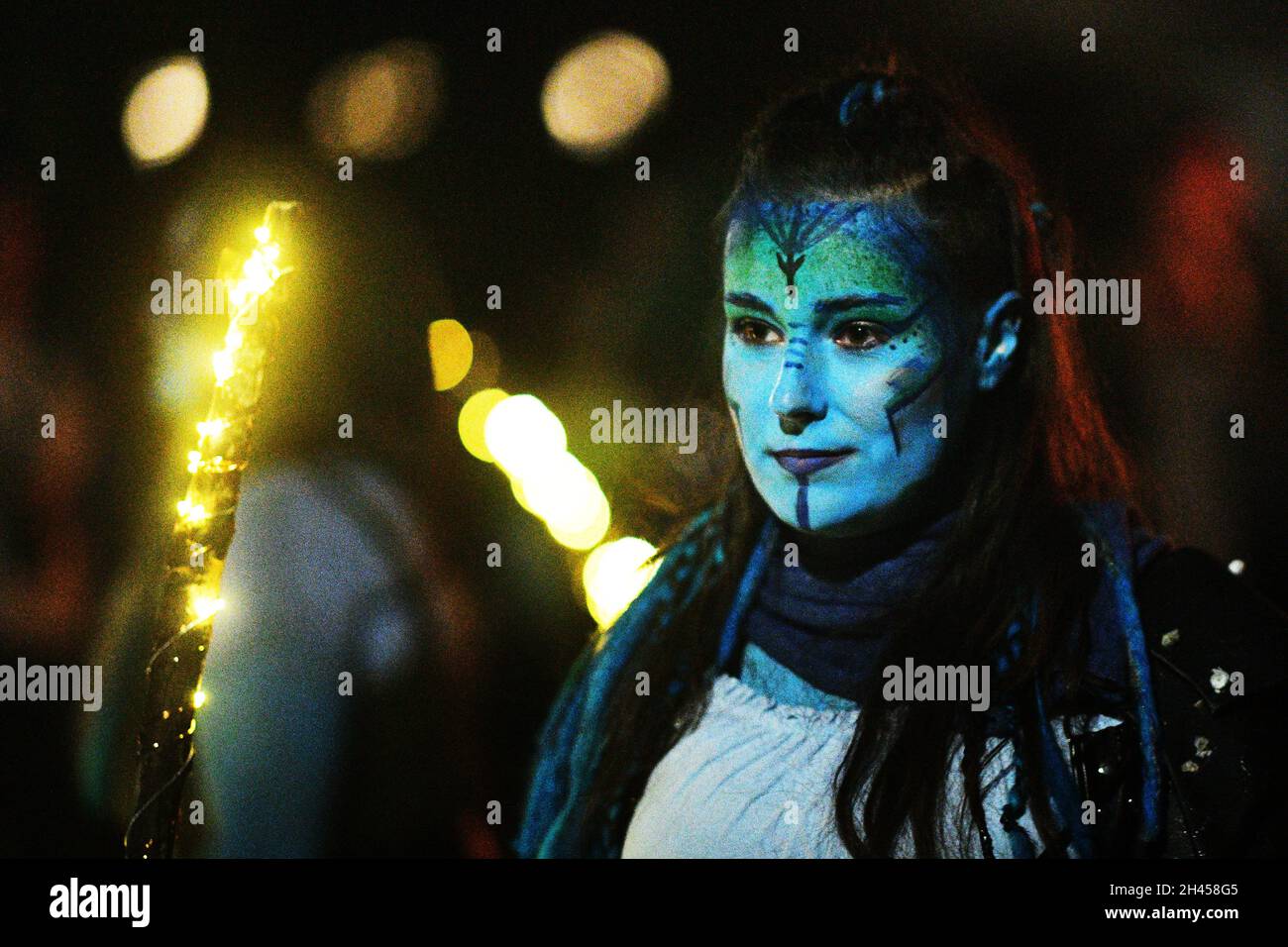 Edinburgh Scotland, UK October 31 2021. Performers take part in the ...