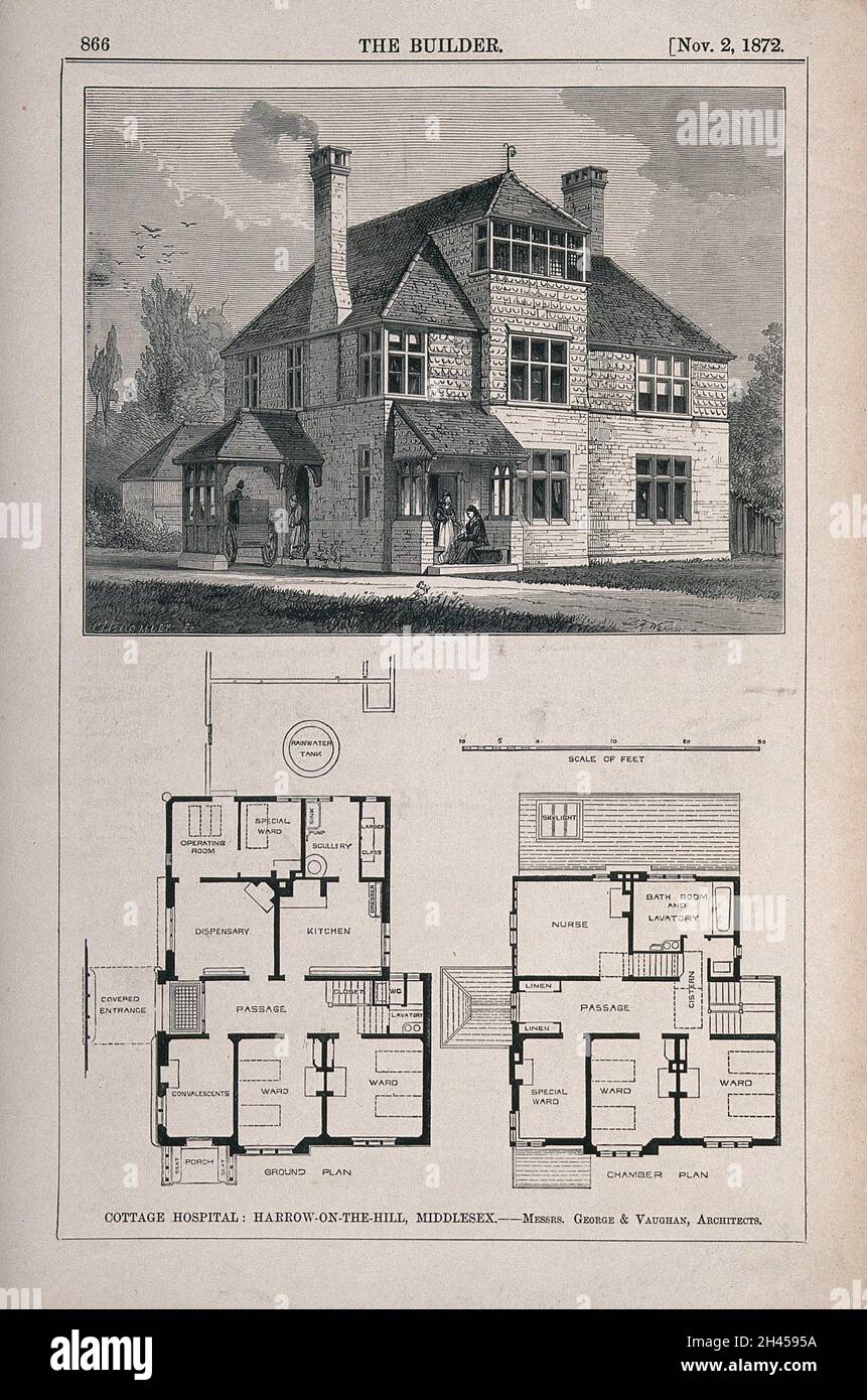 Cottage Hospital, Harrow-on-the-Hill, Middlesex: with floor plan. Wood ...