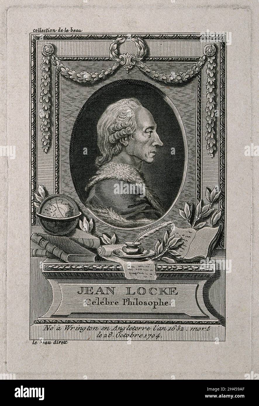 John Locke. Line engraving Stock Photo - Alamy