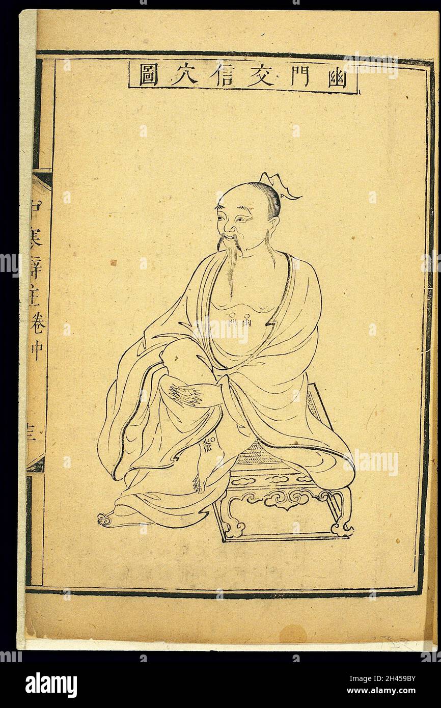 Acumoxa chart: Location of the youmen and jiaoxin points Stock Photo ...