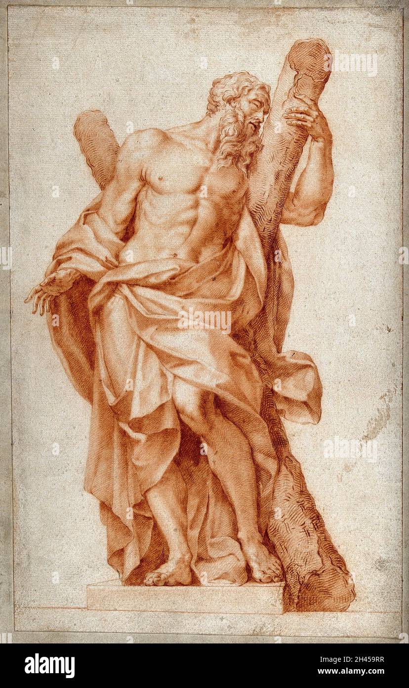 Saint Andrew. Chalk drawing after C. Rusconi Stock Photo - Alamy