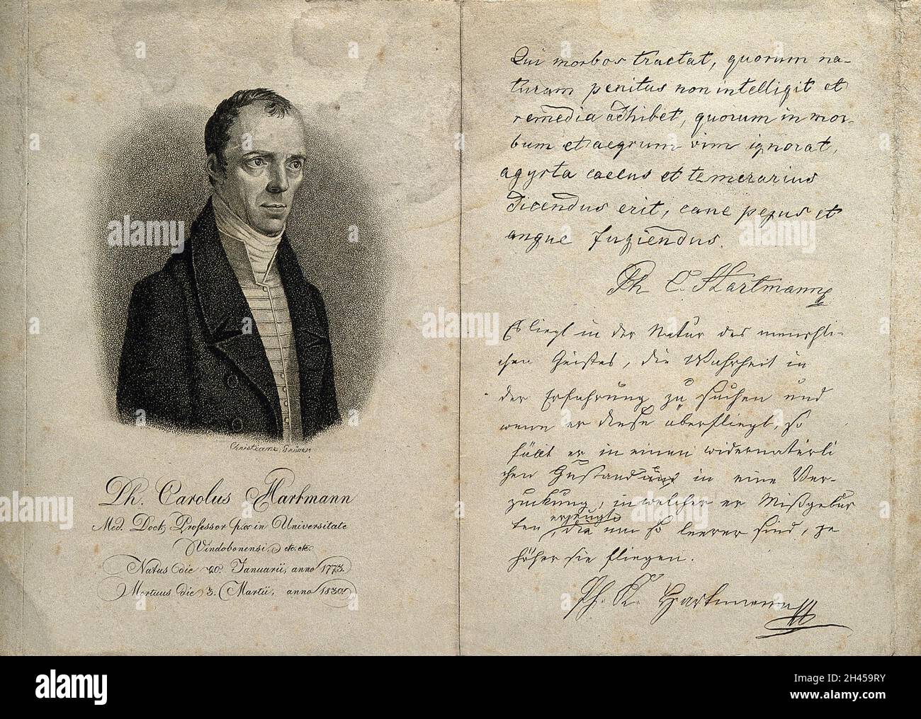 Phillip Carl Hartmann. Lithograph by Christiane Grüner Stock Photo - Alamy