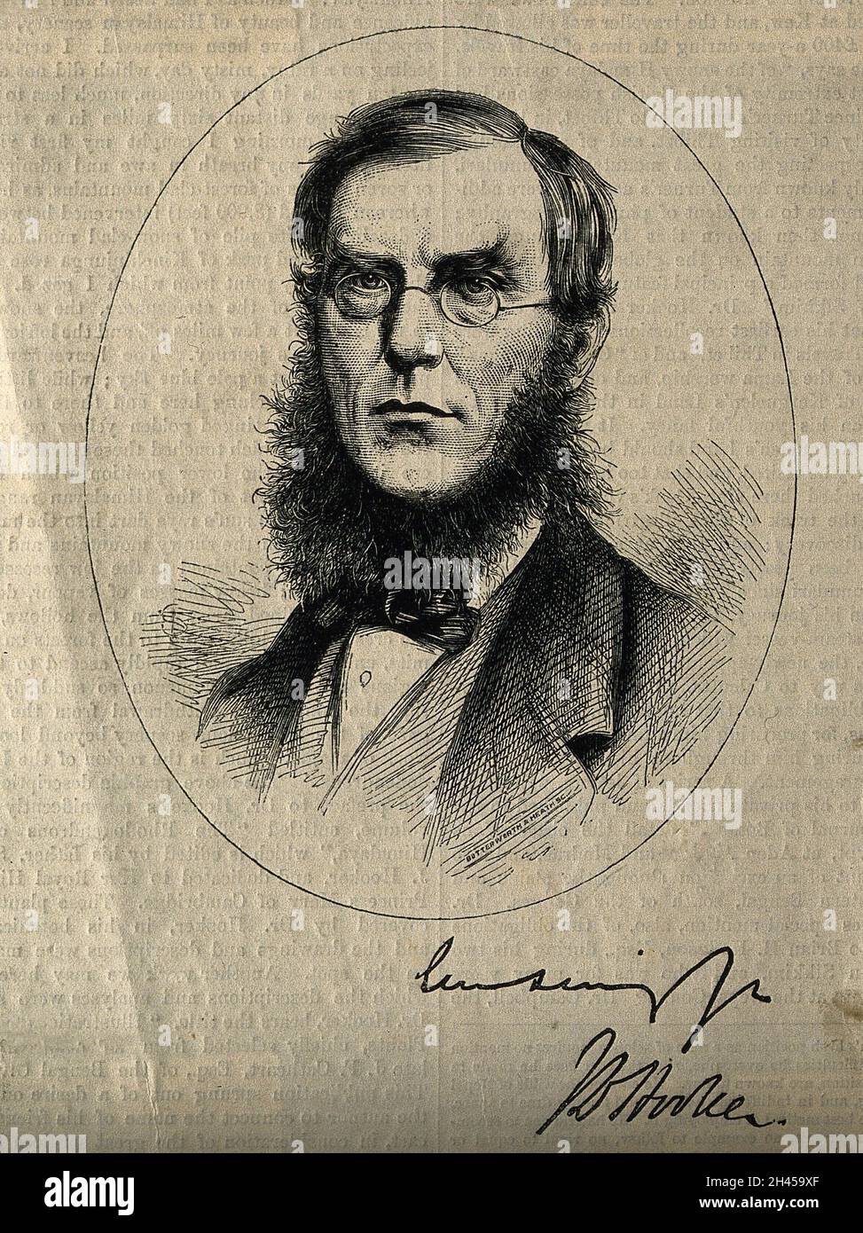 Sir Joseph Dalton Hooker. Wood engraving by Butterworth & Heath after ...