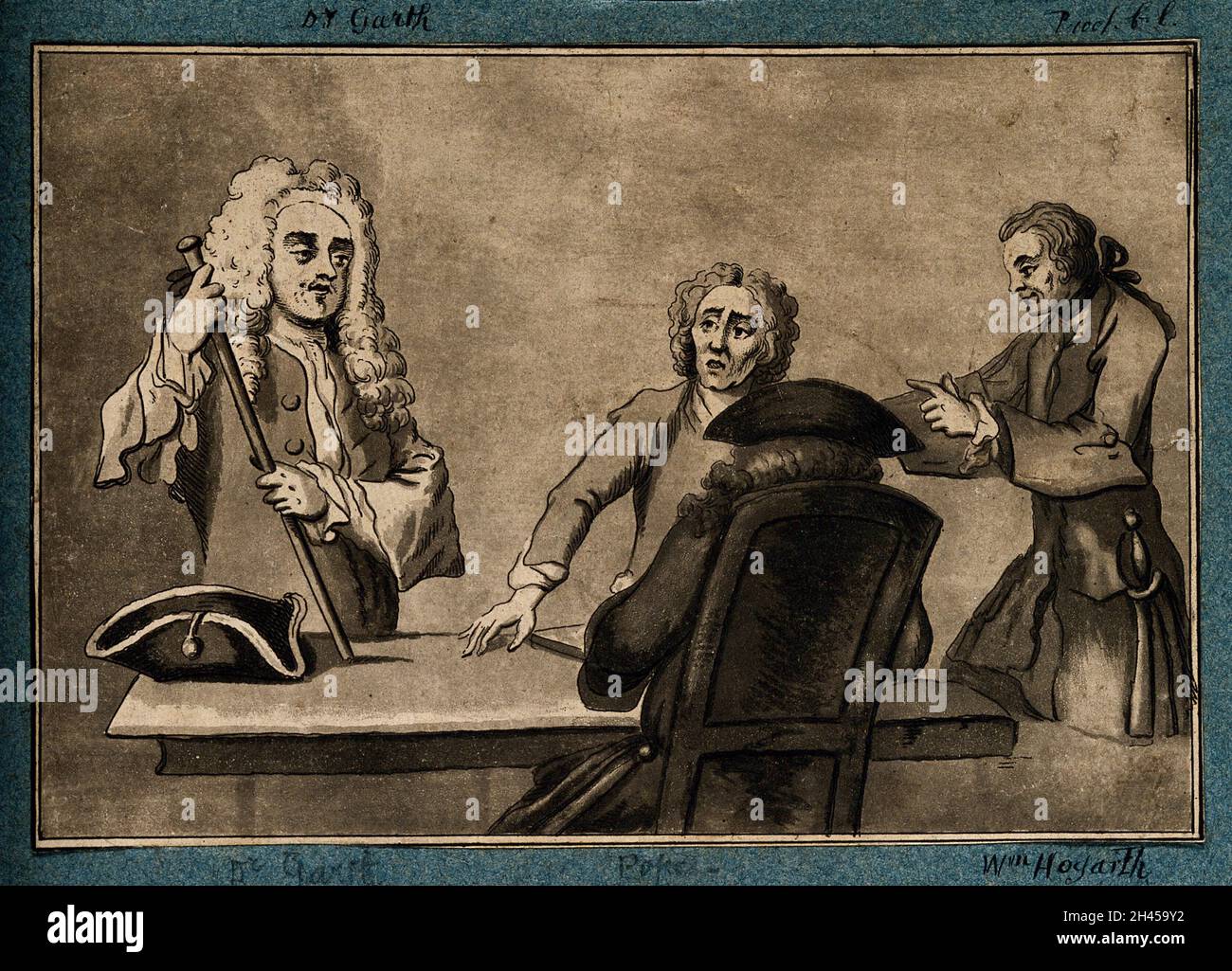 Men playing draughts in Button's Coffee-House, London, ca. 1720 ...