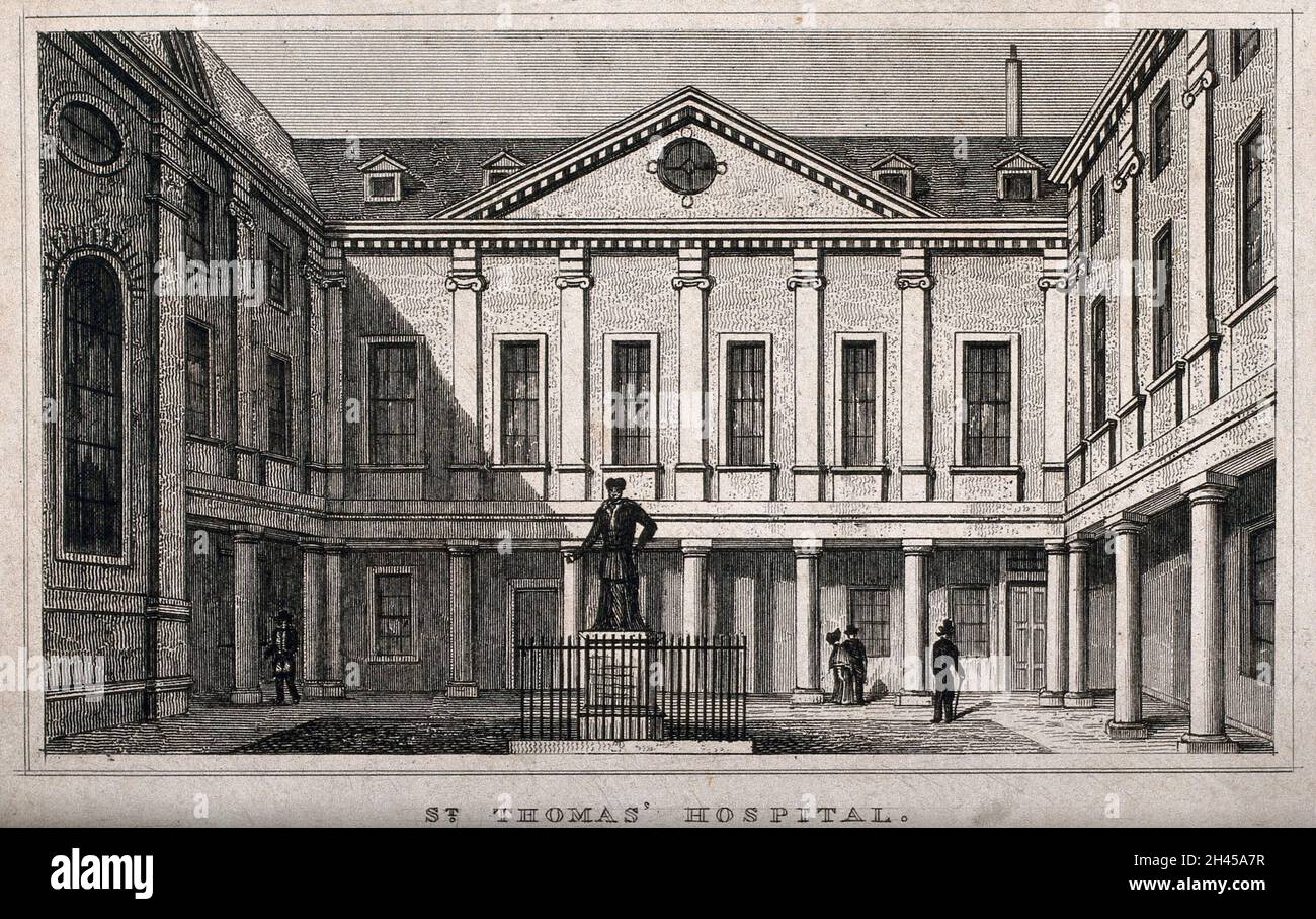 Old St. Thomas's Hospital, Southwark: inside the first courtyard ...