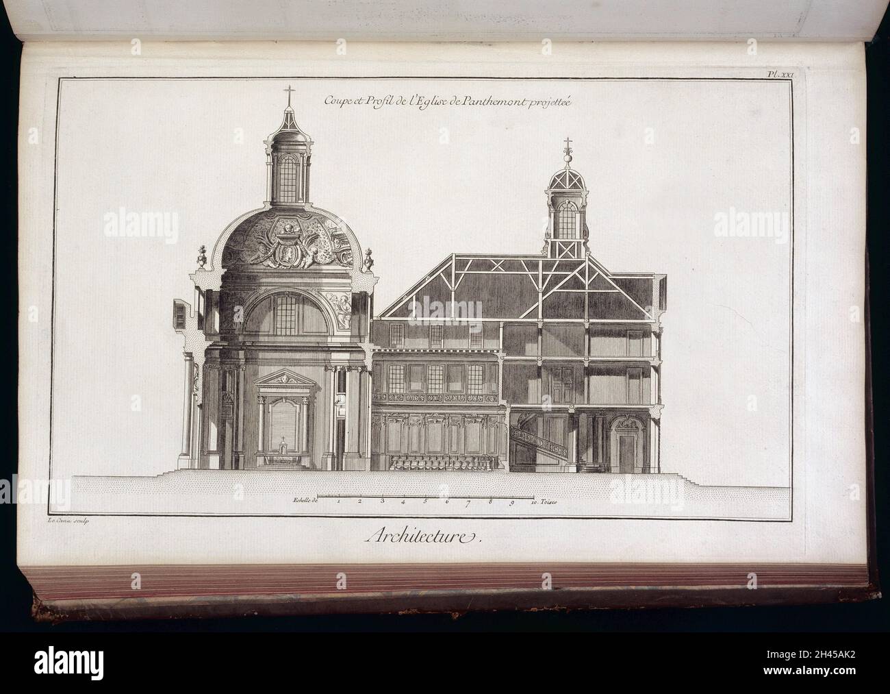Coss and profile view of the Church of the Panthemont, Paris Stock ...
