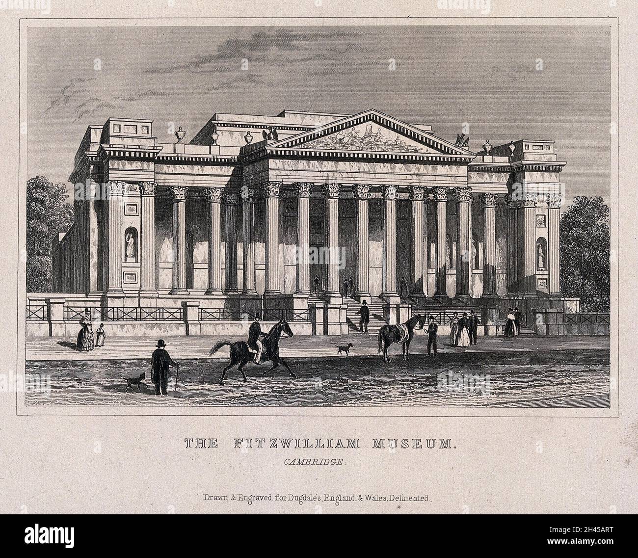 The Fitzwilliam Museum, Cambridge. Line engraving Stock Photo - Alamy