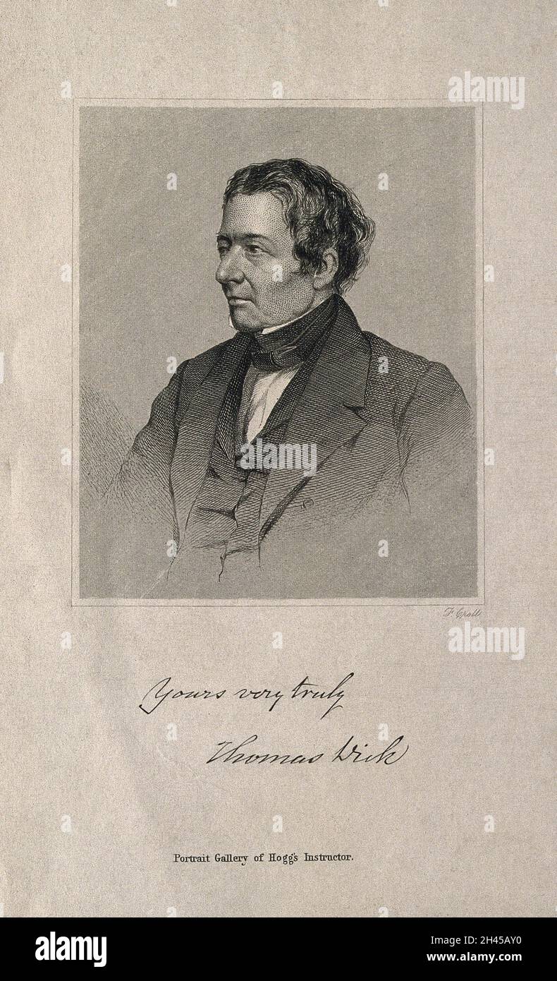 Thomas Dick. Line engraving by F. Croll Stock Photo - Alamy