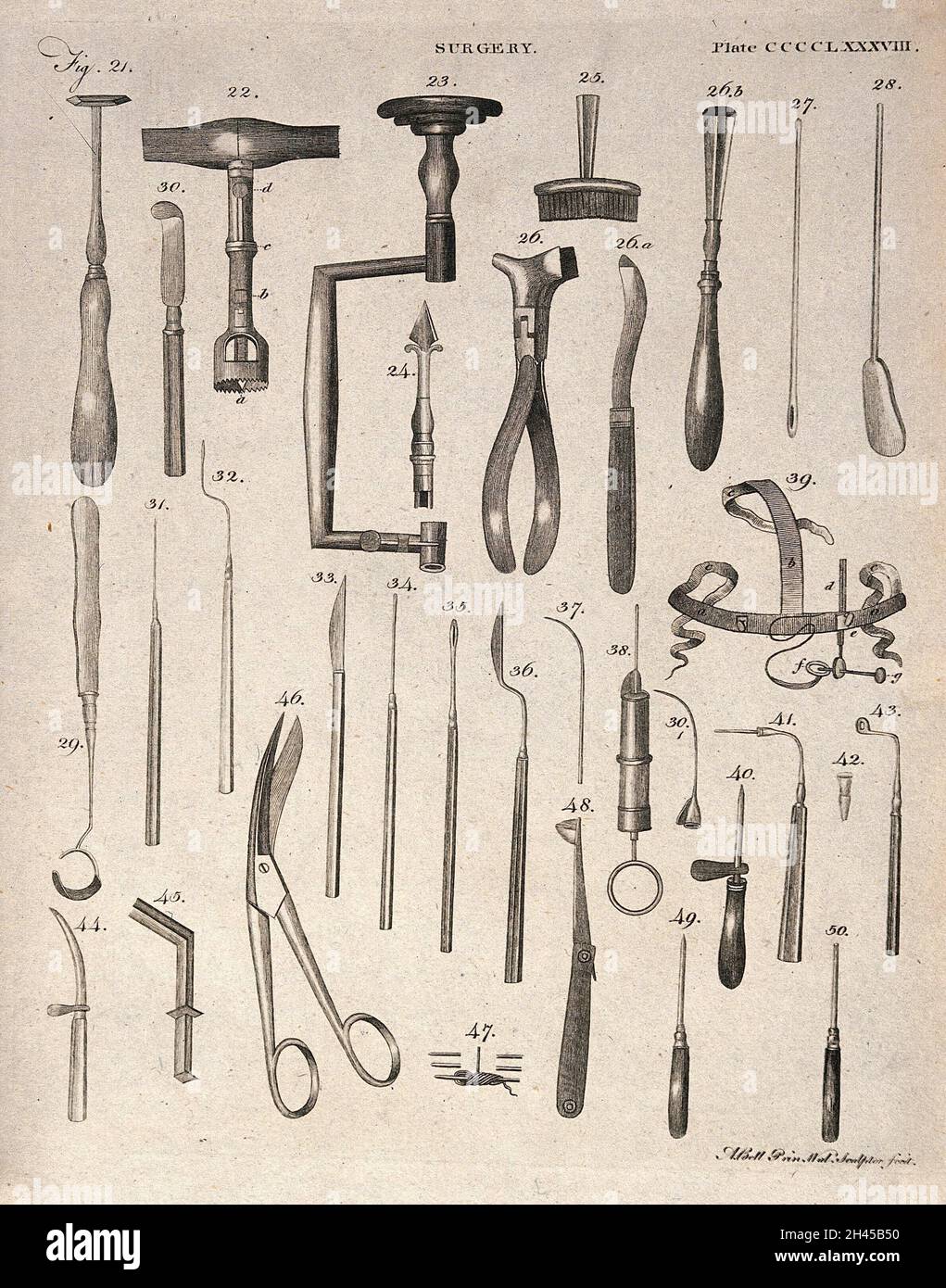 Surgical instruments. Engraving by Andrew Bell Stock Photo - Alamy