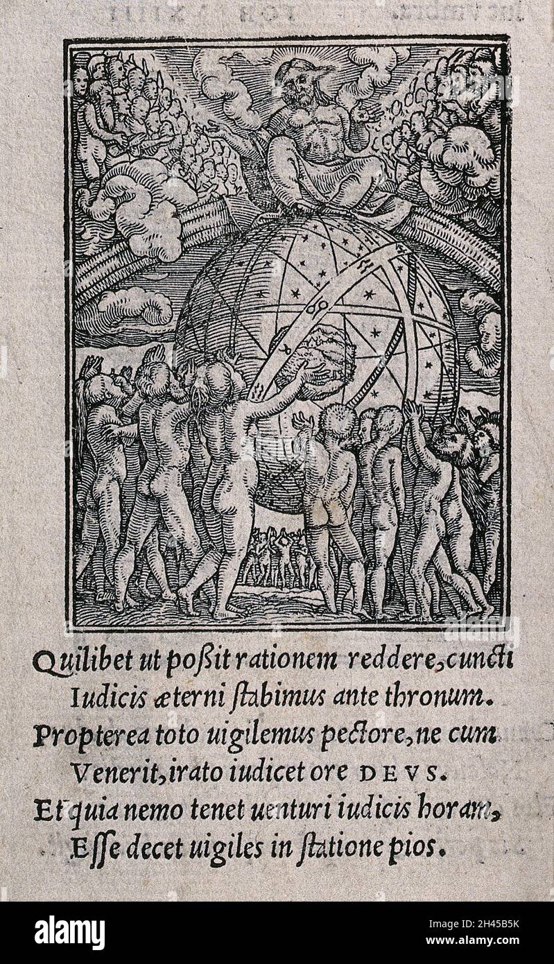 The dance of death: the last judgment. Woodcut by Hans Holbein the ...