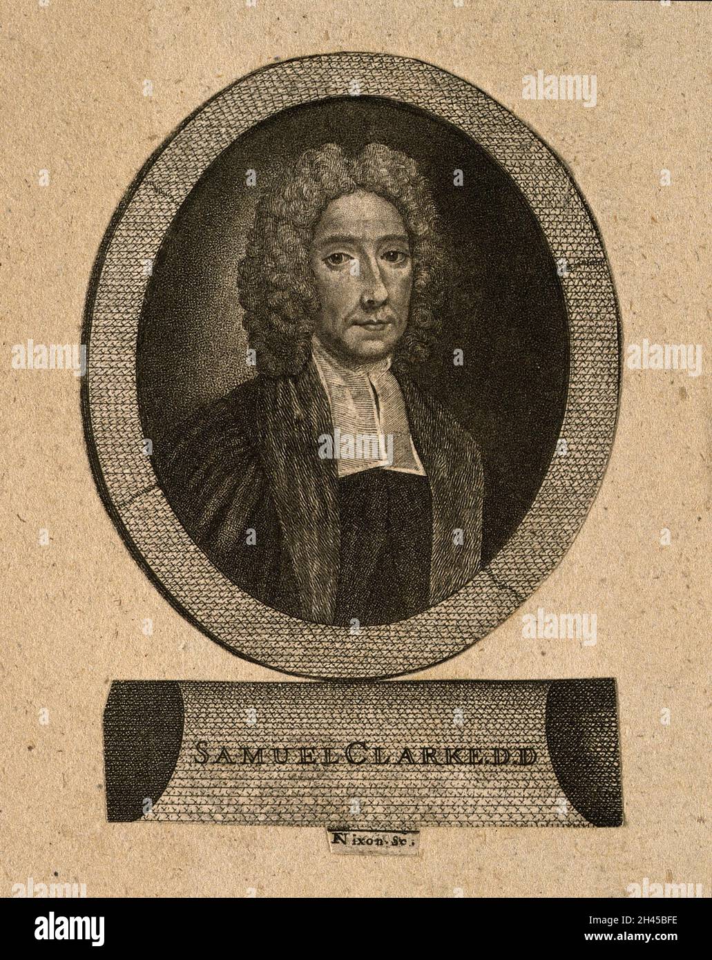 Samuel Clarke. Stipple engraving by Nixon after T. Gibson Stock Photo - Alamy