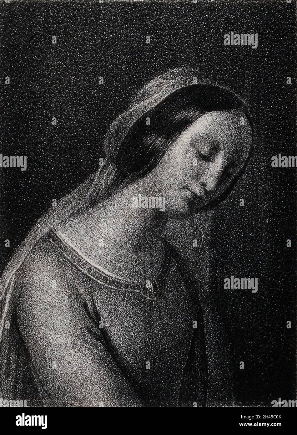 Saint Mary (the Blessed Virgin). Lithograph Stock Photo - Alamy