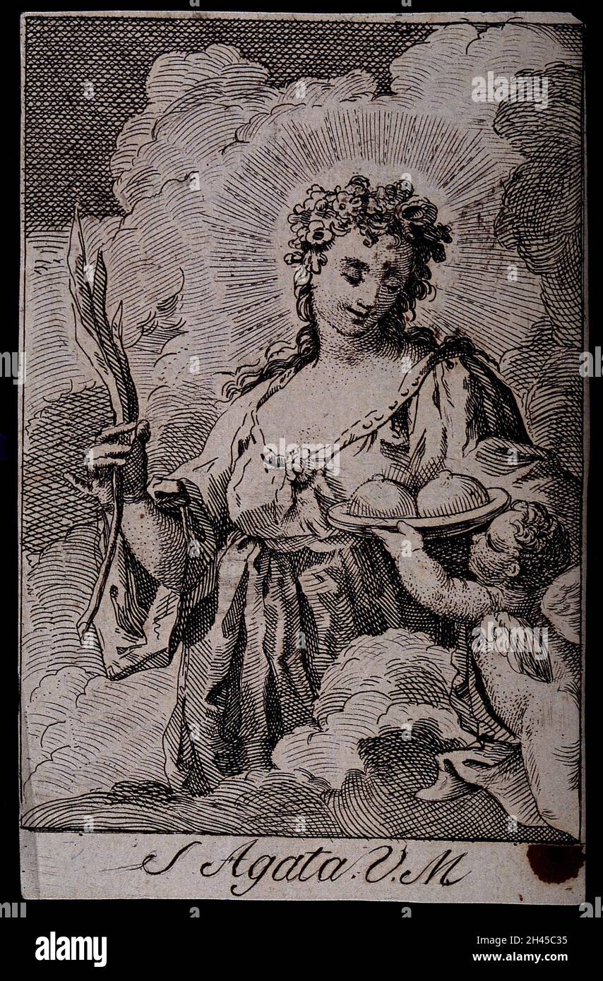 Saint Agatha. Etching, 17 Stock Photo - Alamy