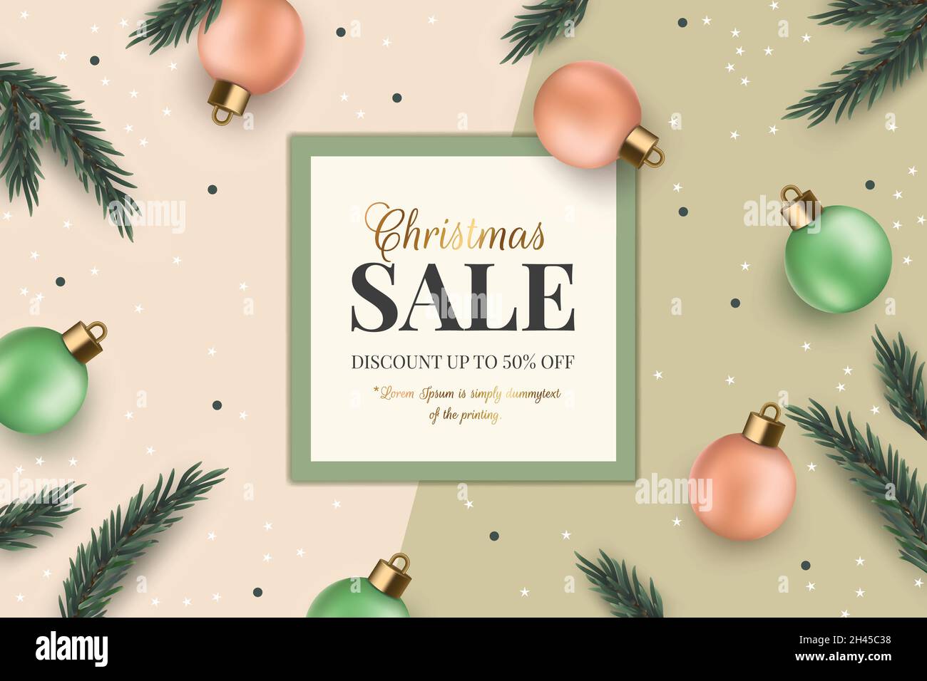 realistic christmas sale pastel colors vector design illustration Stock ...