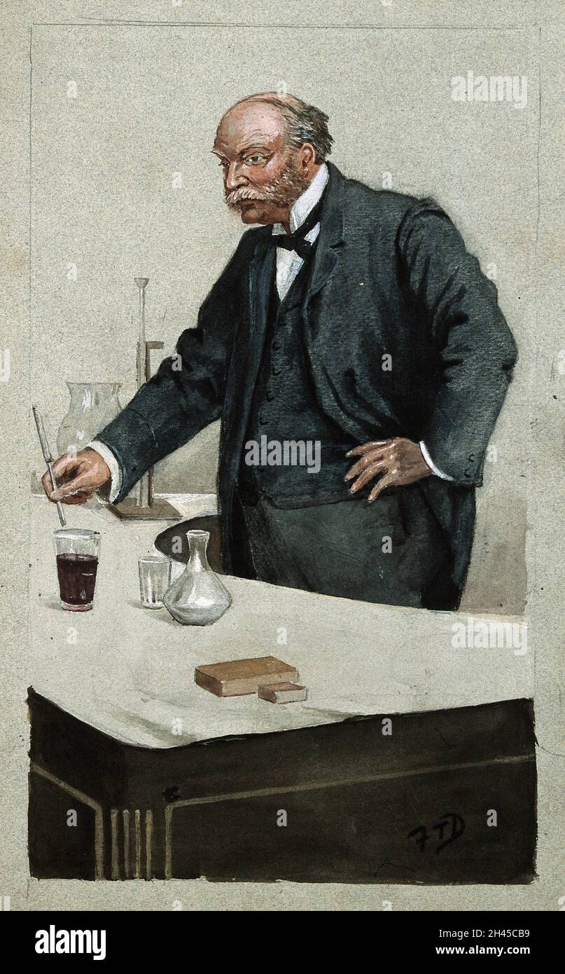 John William Strutt, 3rd Baron Rayleigh. Watercolour by F. T. Dalton ...