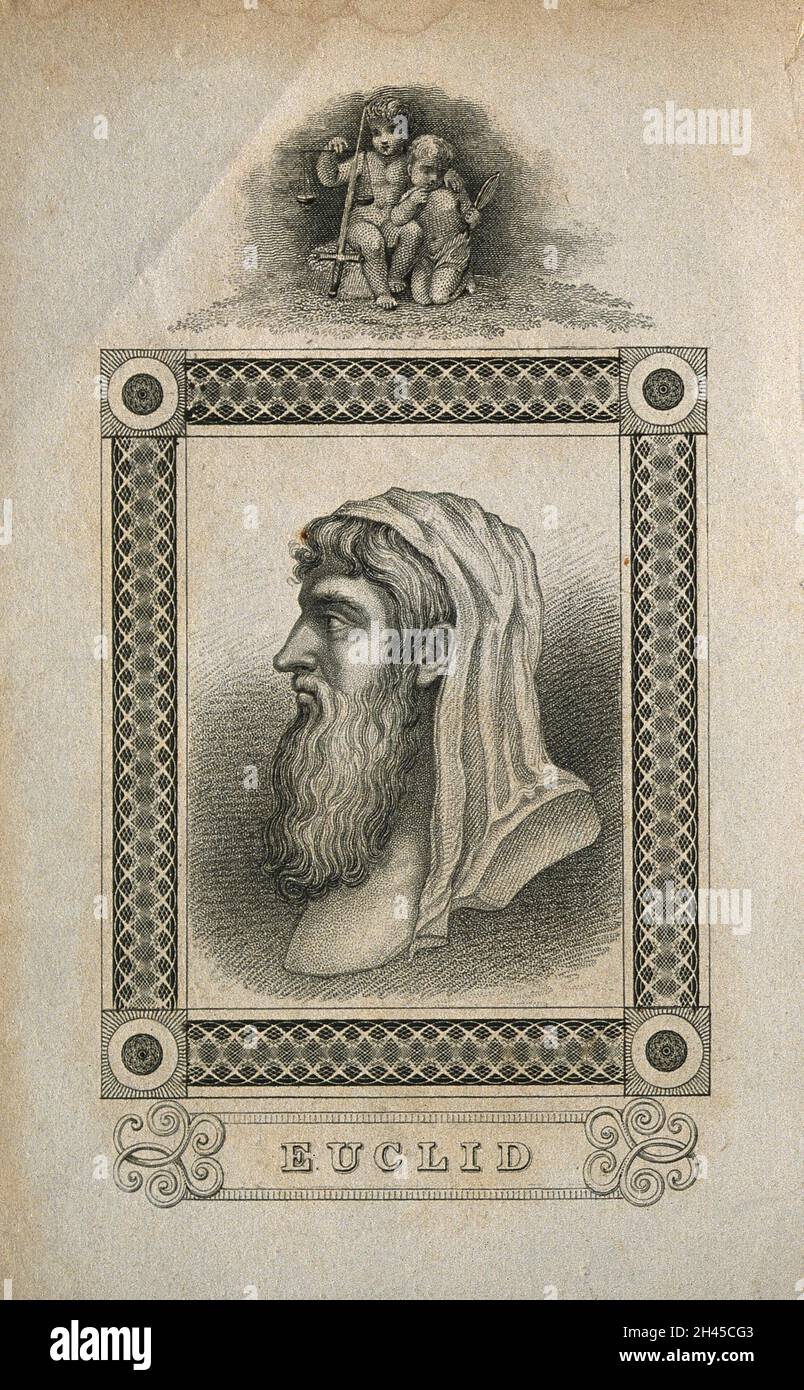 Euclid. Line engraving Stock Photo - Alamy