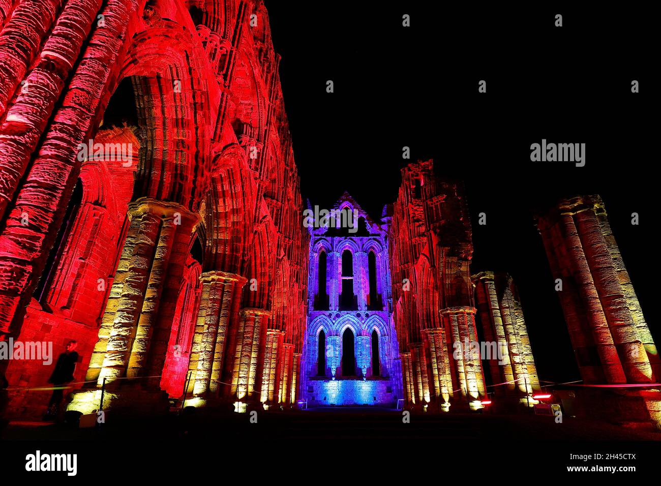 Whitby Abbey Illuminations in North Yorkshire,UK Stock Photo - Alamy