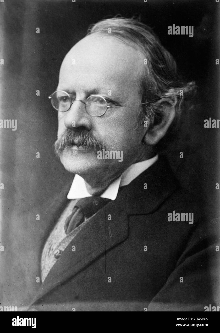 A portrait of the British physicist JJ Thomson, who discovered the ...