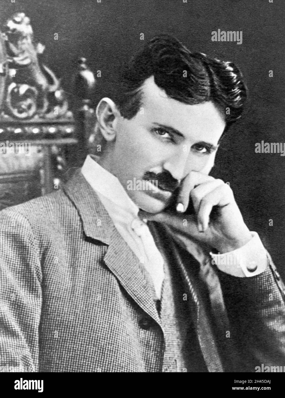 A portrait of the Austrian inventor and electrical engineer Nikolai ...