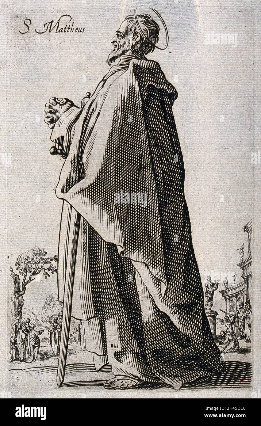 Saint Matthew. Etching after J. Callot Stock Photo - Alamy